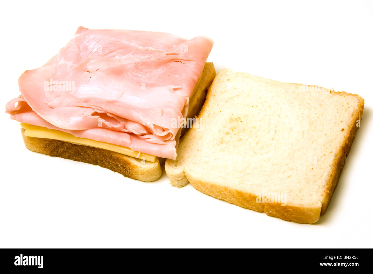 Ham and cheese sandwich over white background Stock Photo - Alamy