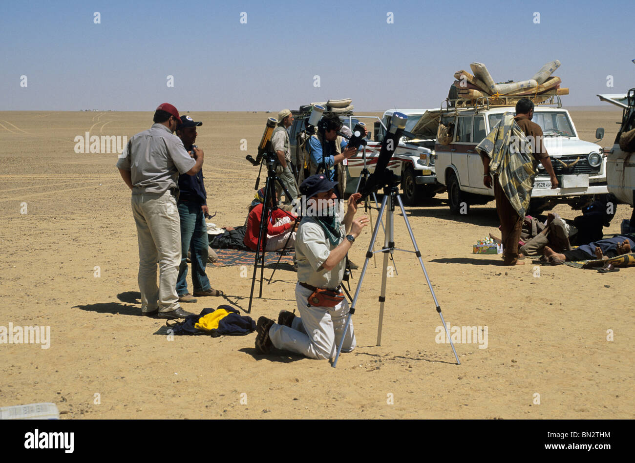 Expedition ready to observe the total solar eclipse,Sahara east of Waw ...