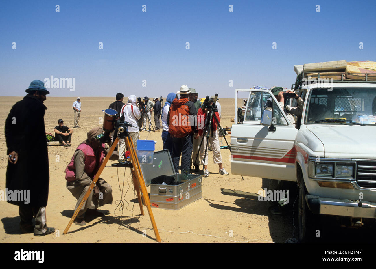Expedition ready to observe the total solar eclipse,Sahara east of Waw ...