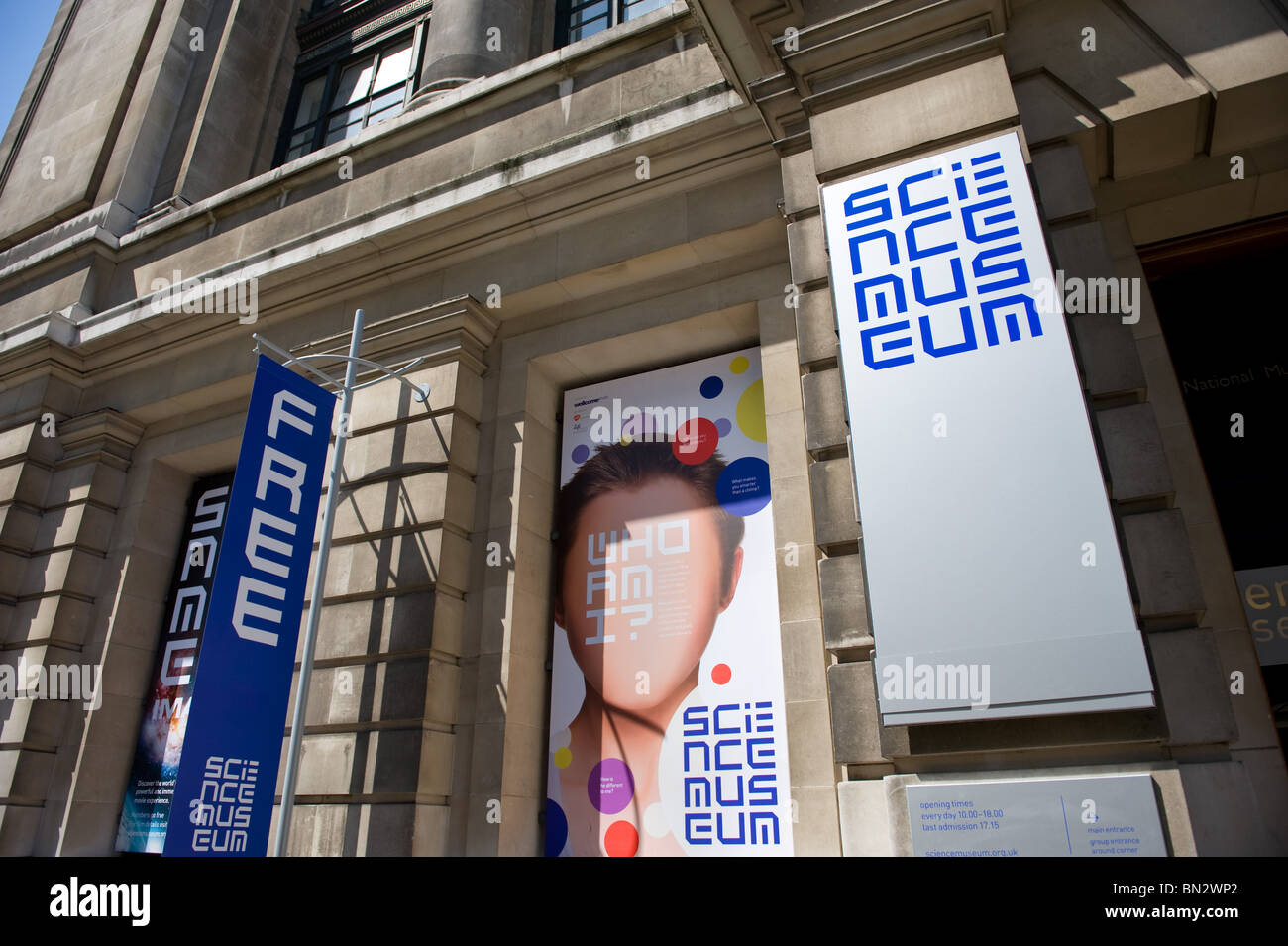 New signage at the entrance to the Science Museum in London, June 2010 ...