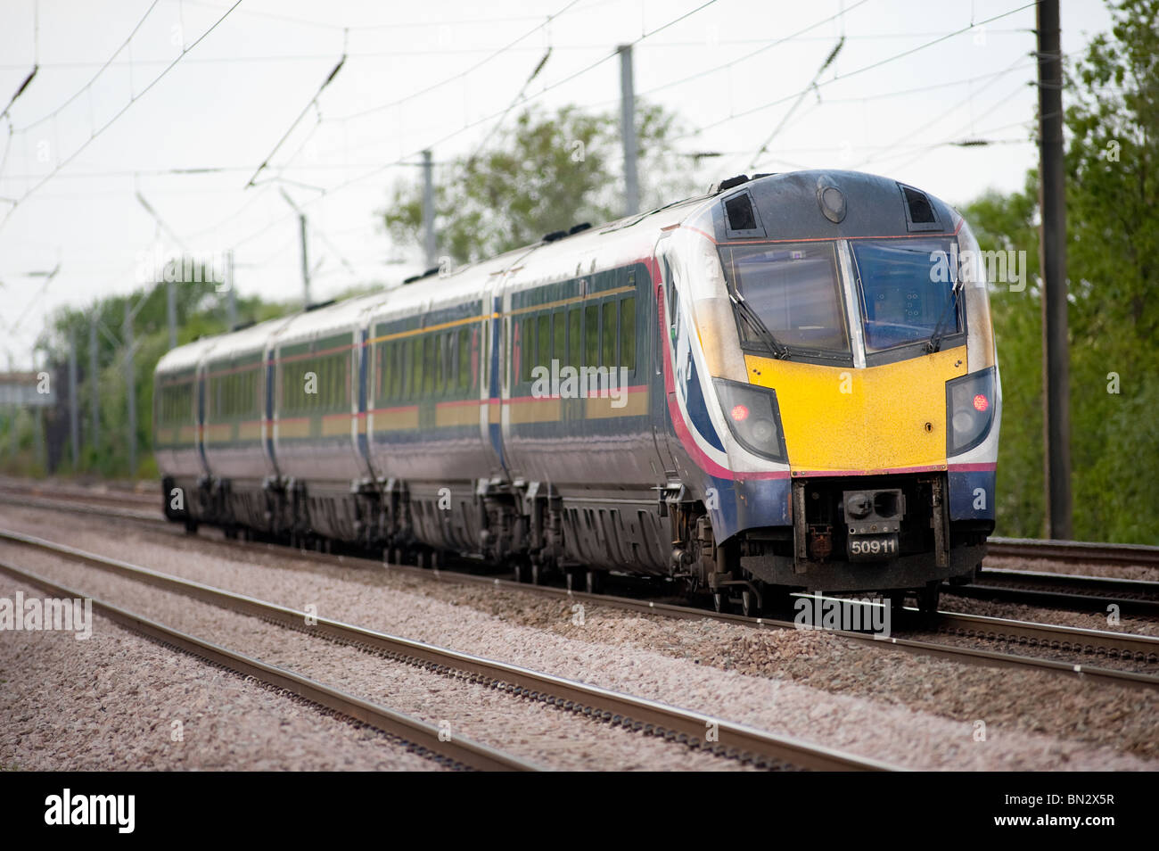 First Hull trains passenger train class 180 travelling at speed through ...