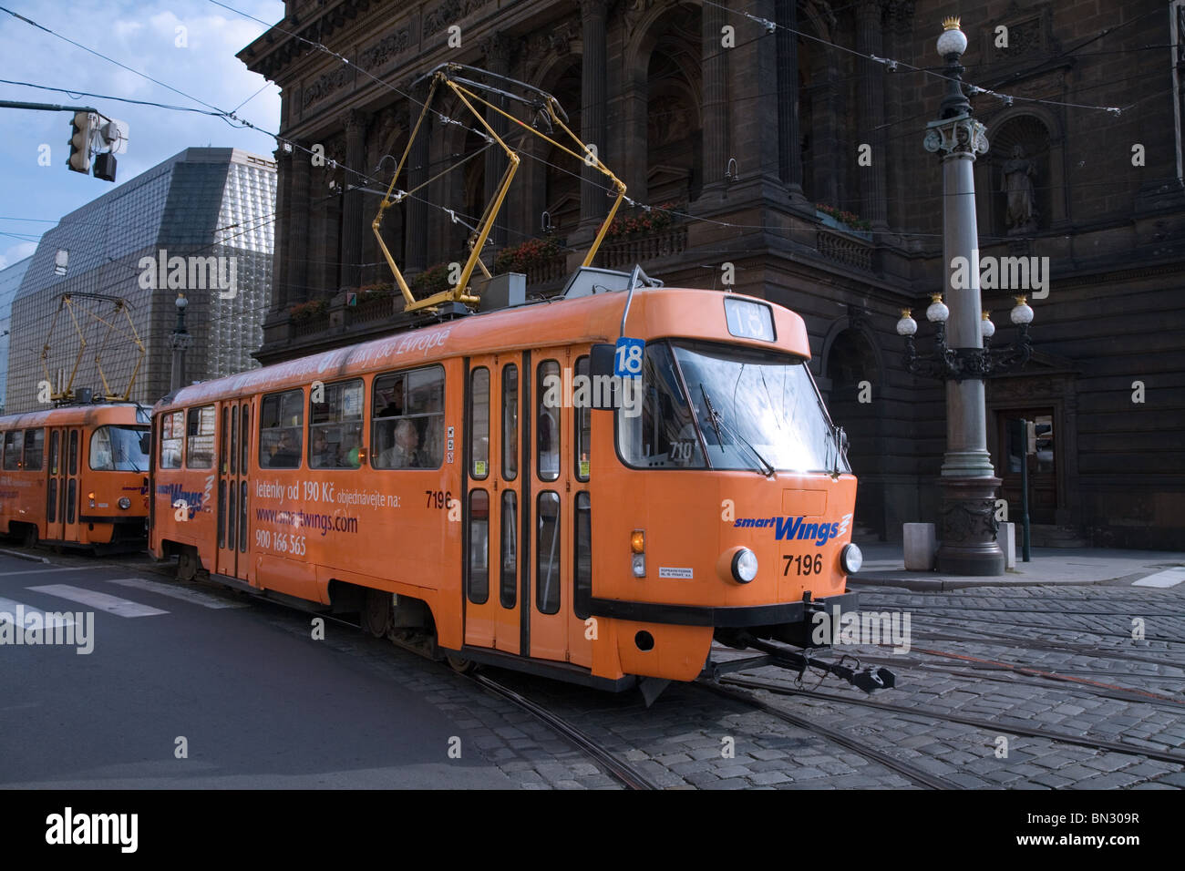 Prague tramway city hi-res stock photography and images - Alamy