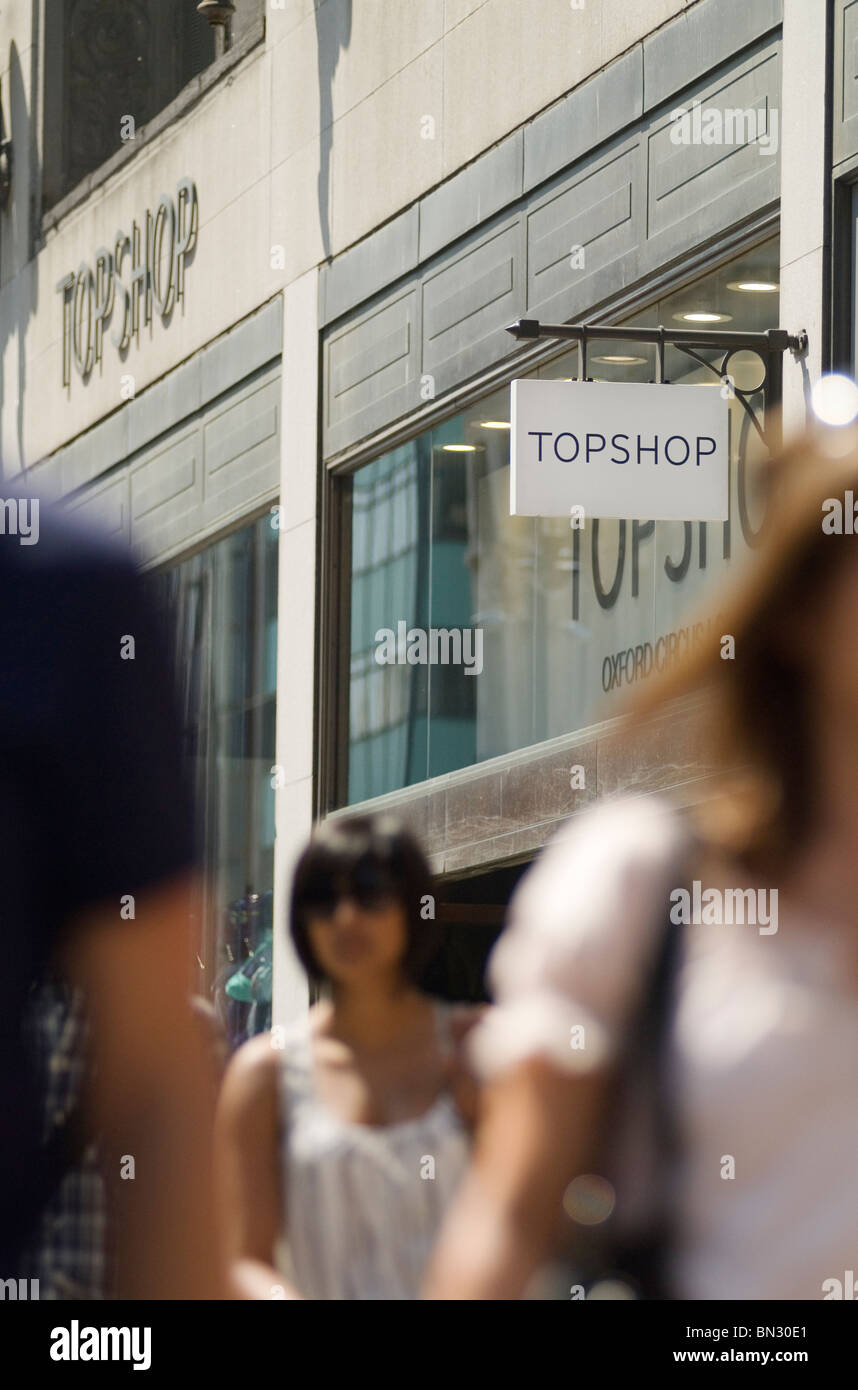 TopShop department store sign Oxford Street London UK 2010, 2010s ...