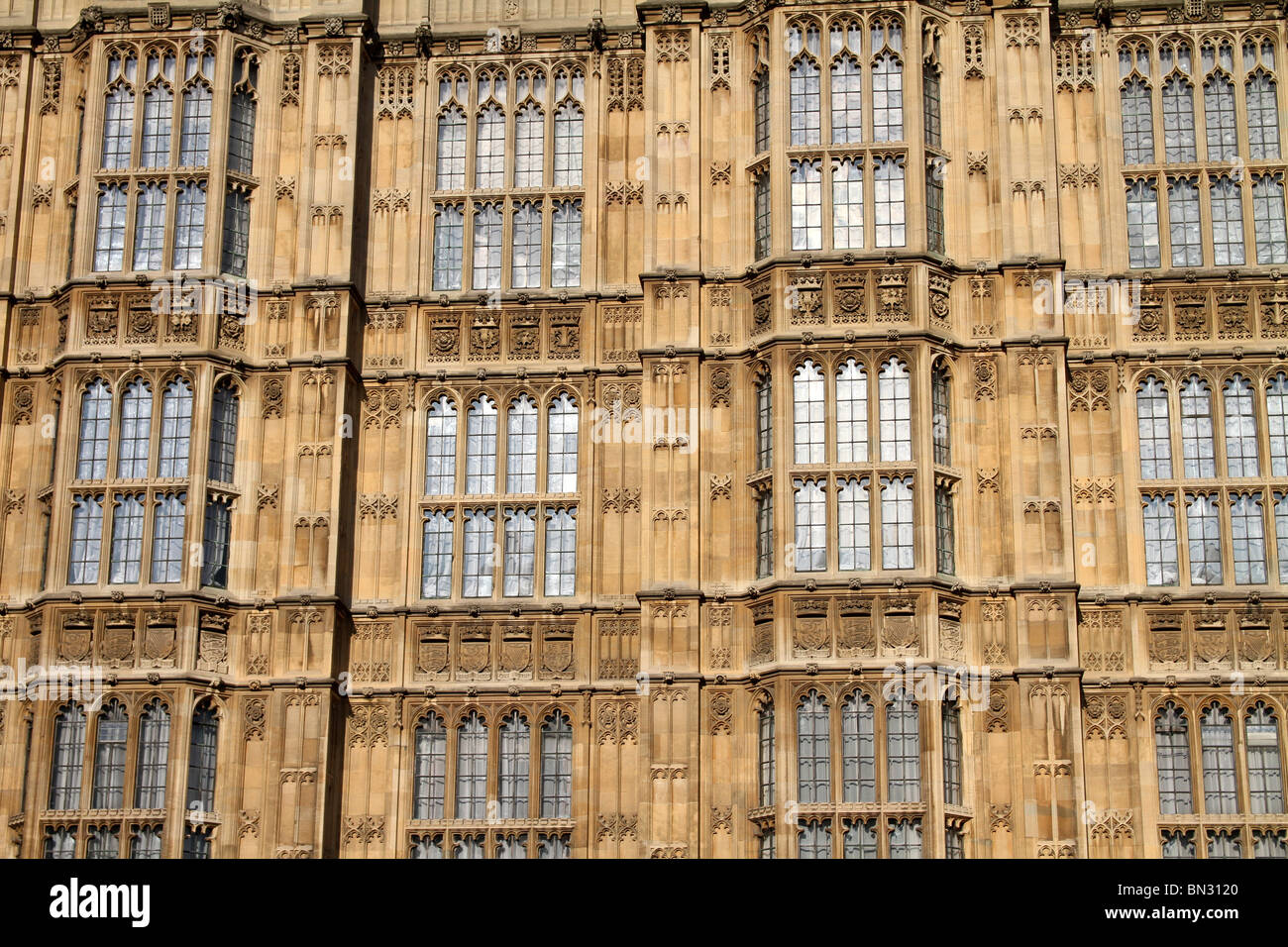 Windows and architecture of the Houses of Parliament in the Palace of ...