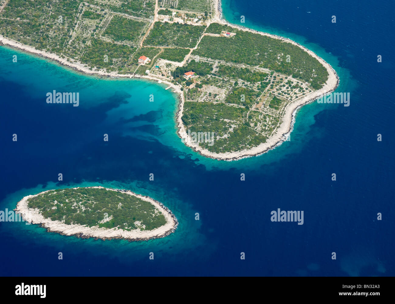 Croatia - islands off the coast near Split - small island off the ...