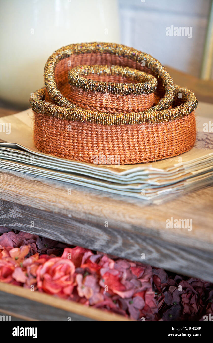 Rafia baskets hi-res stock photography and images - Alamy
