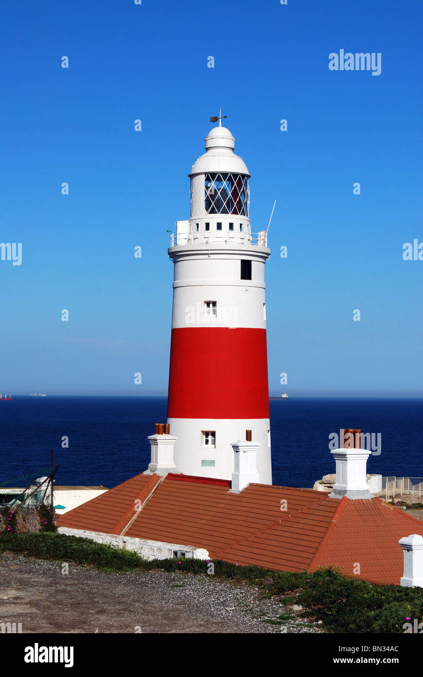 The lighthouse at Europa Point, Gibraltar, UK, Western Europe Stock ...