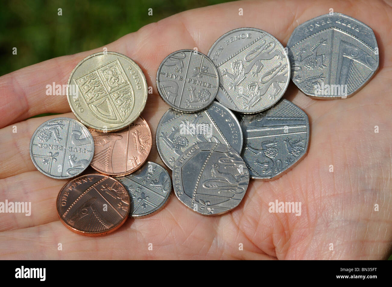 English coins with modern designs Stock Photo - Alamy