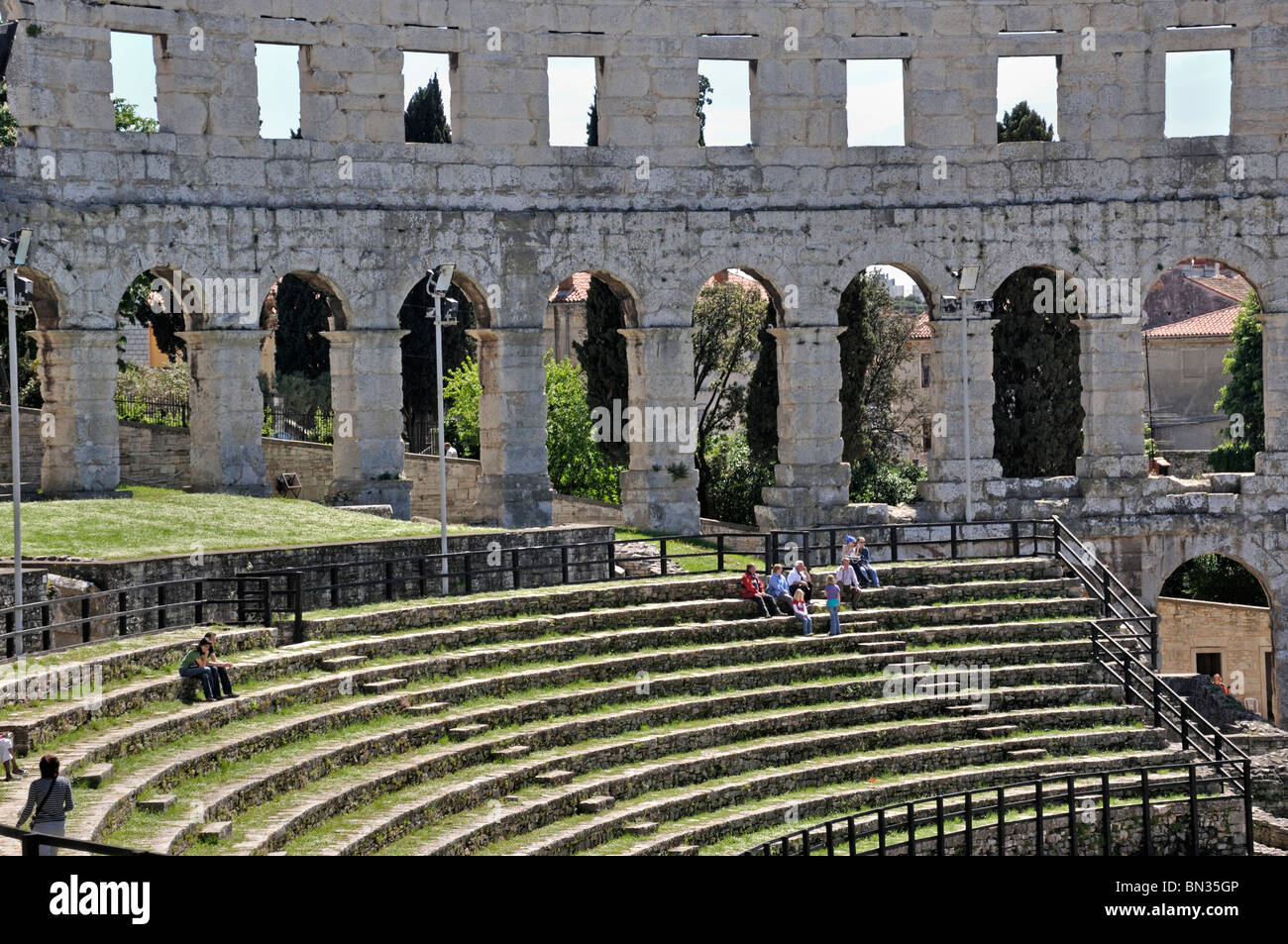 Remains of Roman amphitheatre Pula Istria Croatia Stock Photo - Alamy