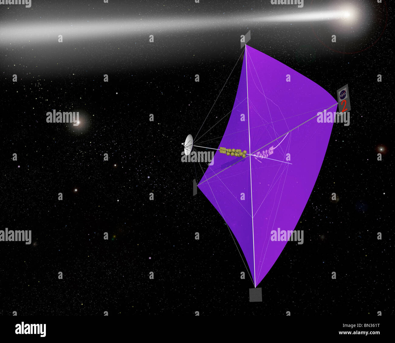 Artist's depiction of a solar sail Stock Photo - Alamy