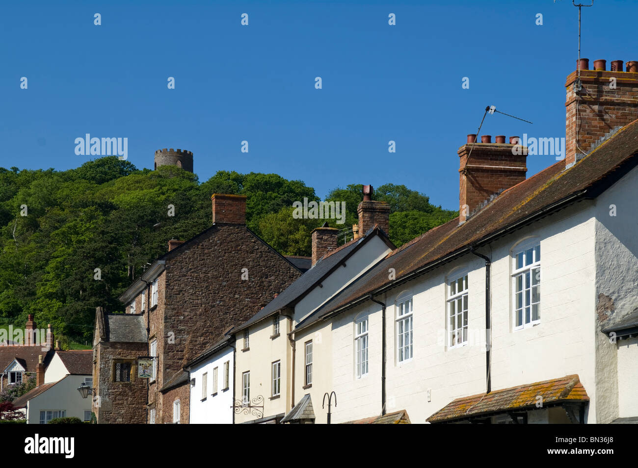 dunster village in somerset england uk Stock Photo - Alamy