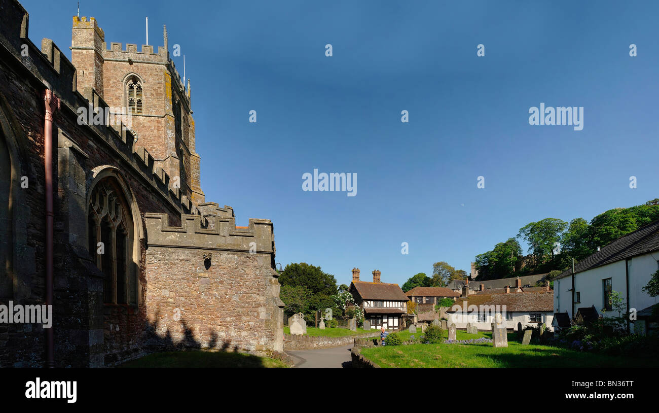 The parish church at dunster in somerset Stock Photo - Alamy