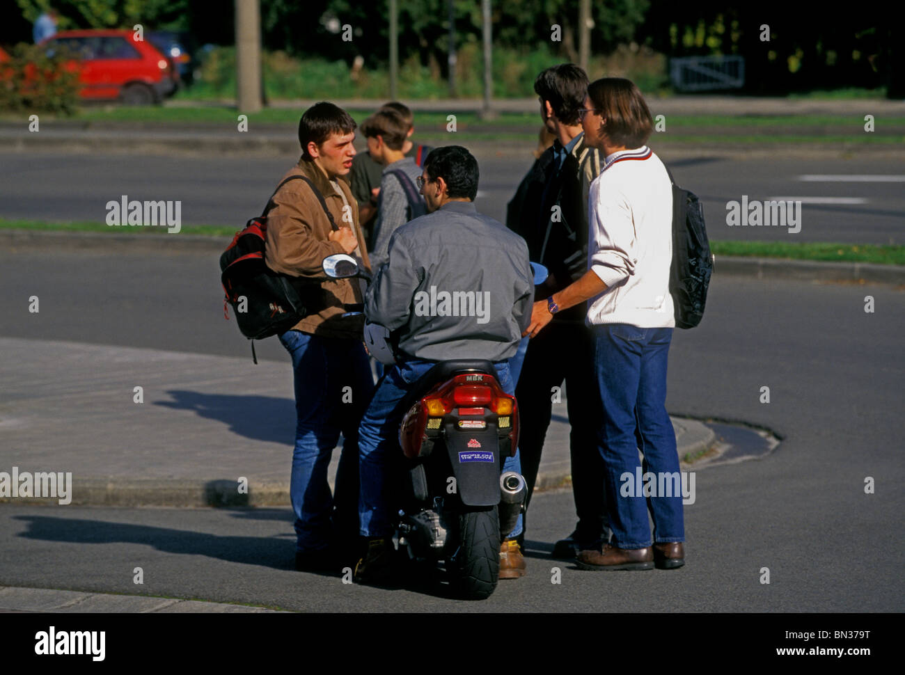 Belgian people young men male students on campus at The University of ...