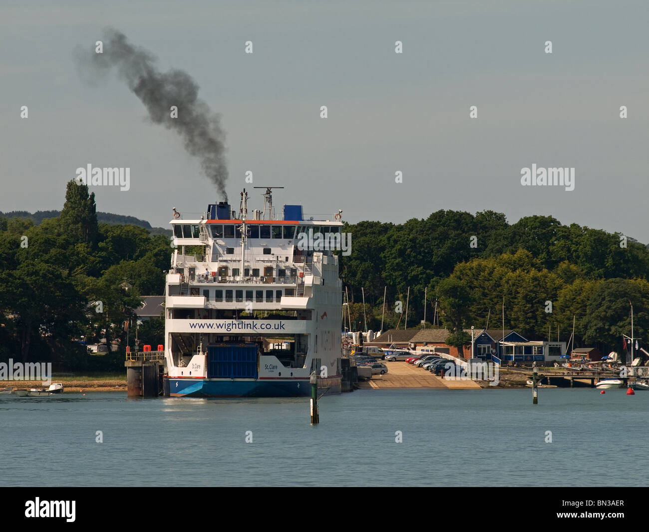 Wightlink's St Clare car ferry leaving Fishbourne Isle of Wight ...