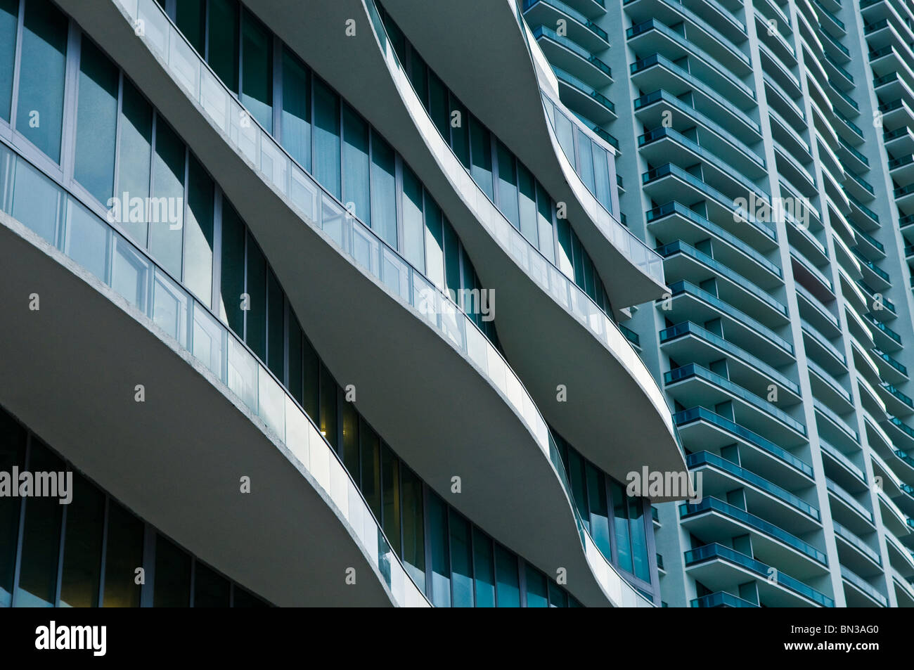 High rise condos along Biscayne Boulevard in downtown Miami, Florida ...