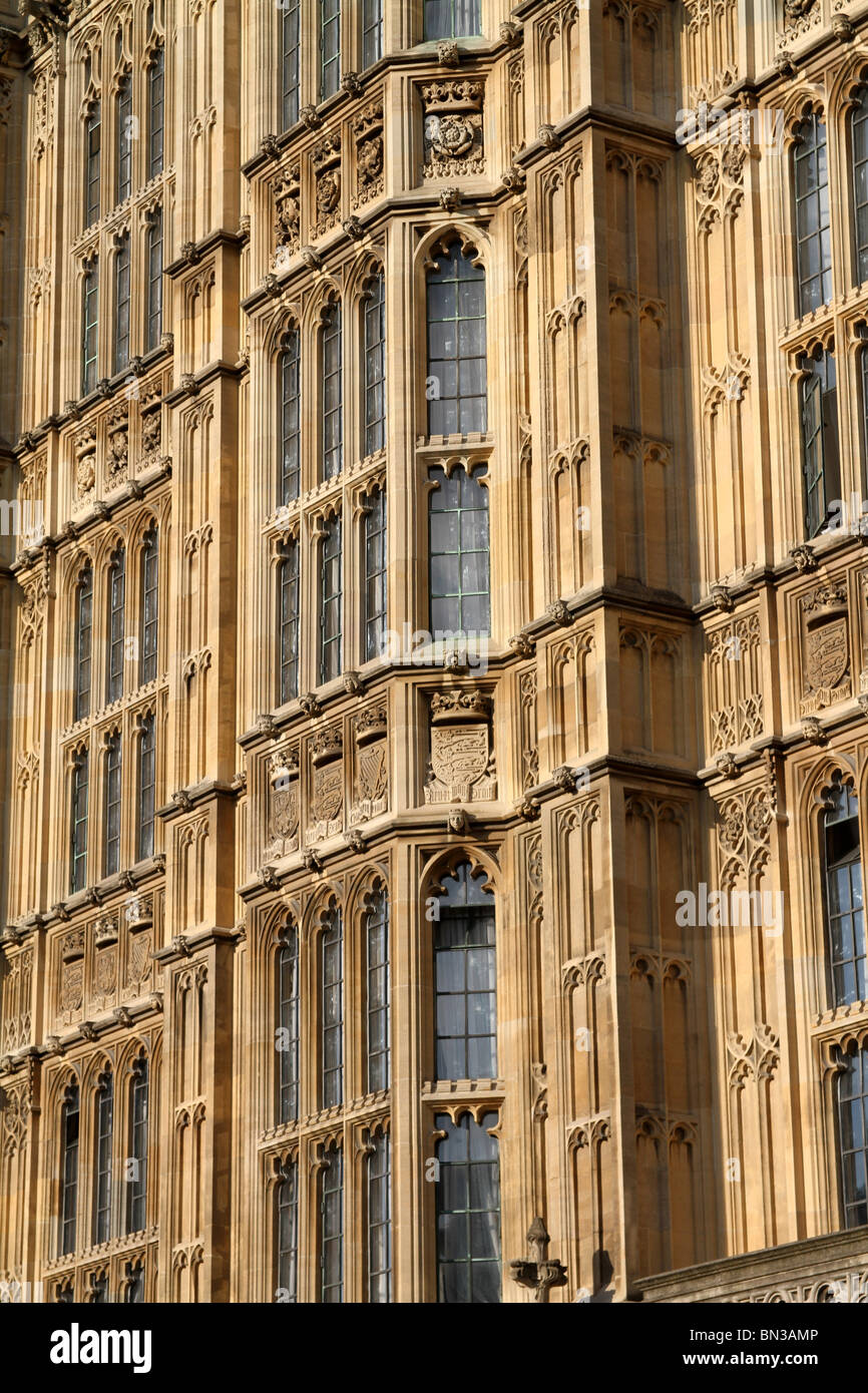 Windows and architecture of the Houses of Parliament in the Palace of ...
