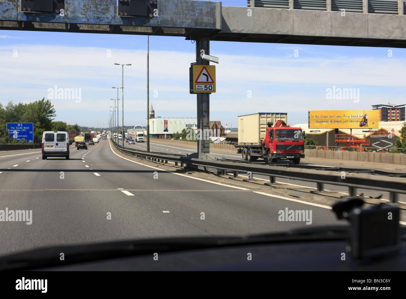 Cars and transport of every description on the M5 Motorway in the ...