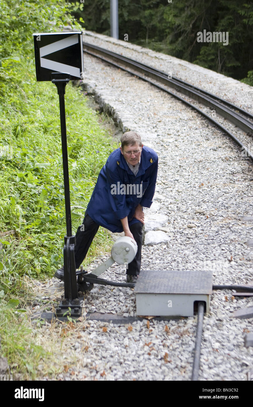 Switzerland train conductor hi-res stock photography and images - Alamy