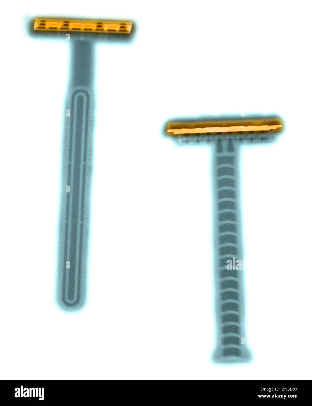 colorized x-ray of disposable razors Stock Photo - Alamy