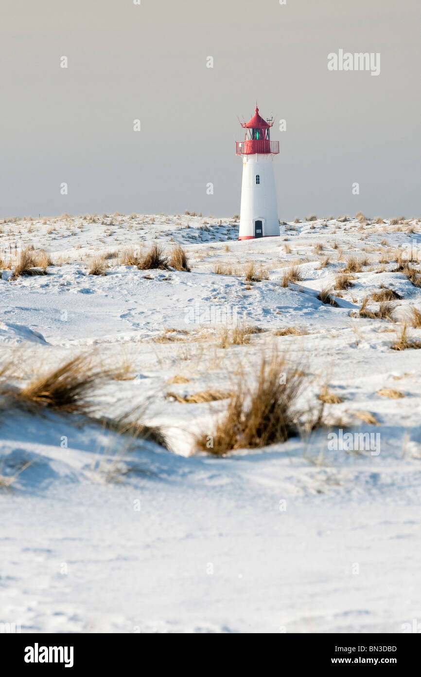 Lighthouse in winter, Sylt, Schleswig-Holstein, Germany Stock Photo - Alamy