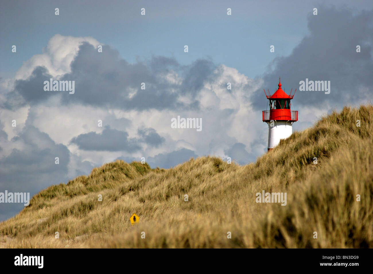 Lighthouse, Ellenbogen, Sylt, Schleswig-Holstein, Germany Stock Photo ...