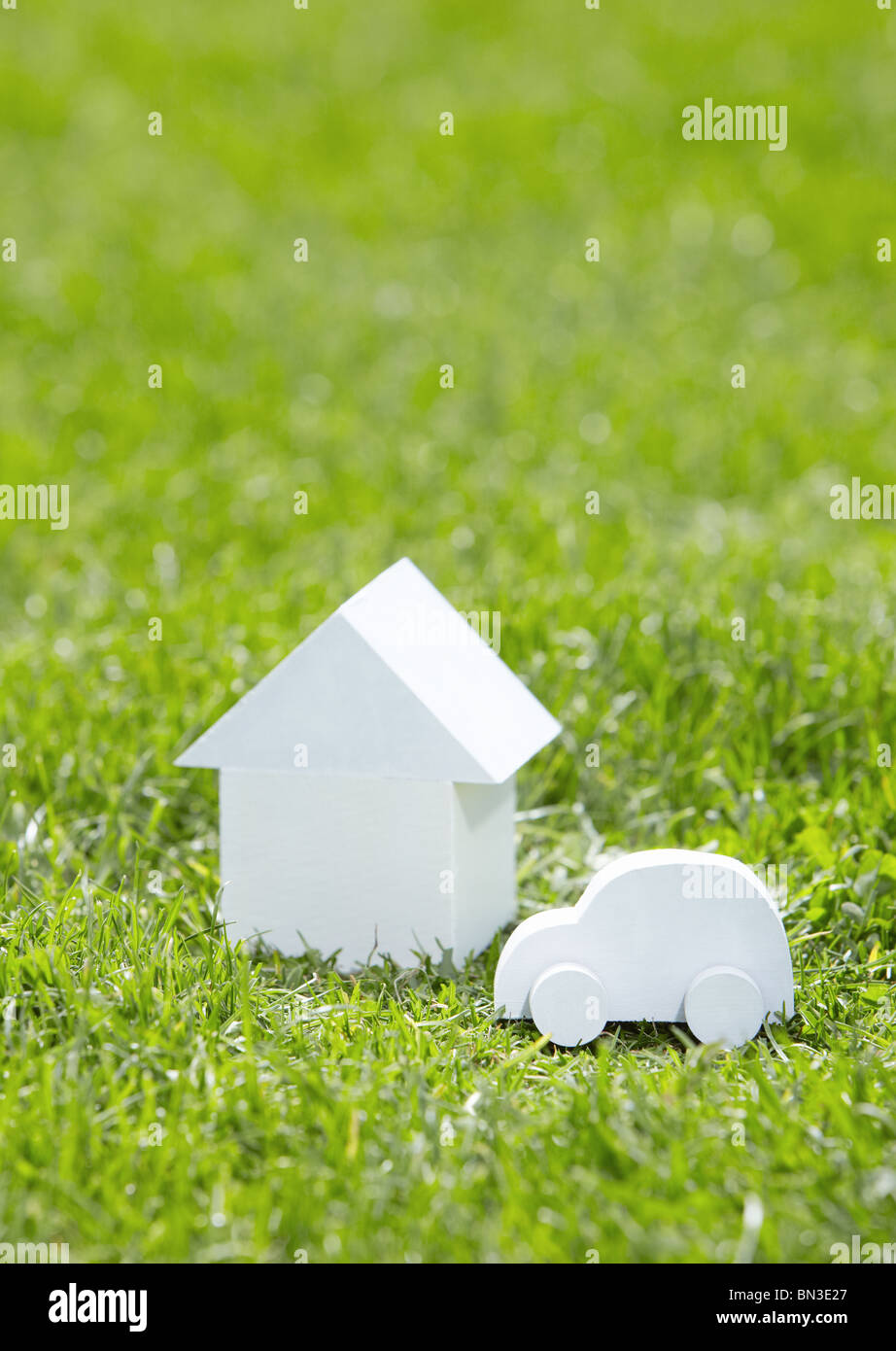 Miniature house and car Stock Photo - Alamy