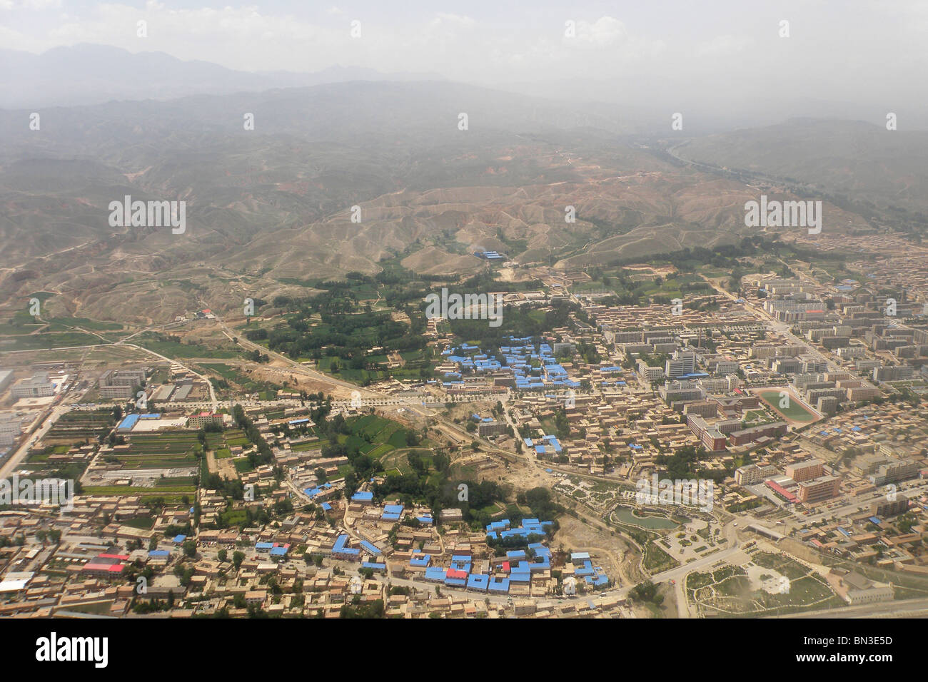Aerial view, Xining, China Stock Photo - Alamy
