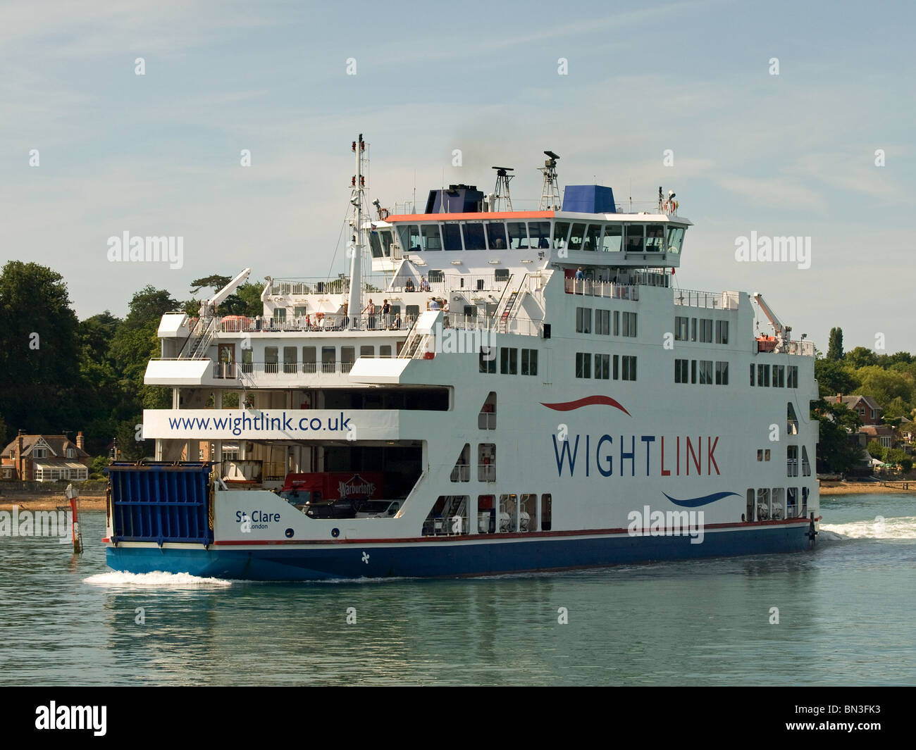 Wightlink's St Clare car ferry leaving Fishbourne Isle of Wight ...