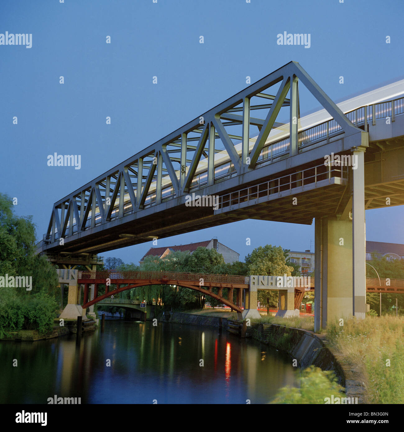 Elevated train on a bridge, Berlin, Germany Stock Photo - Alamy