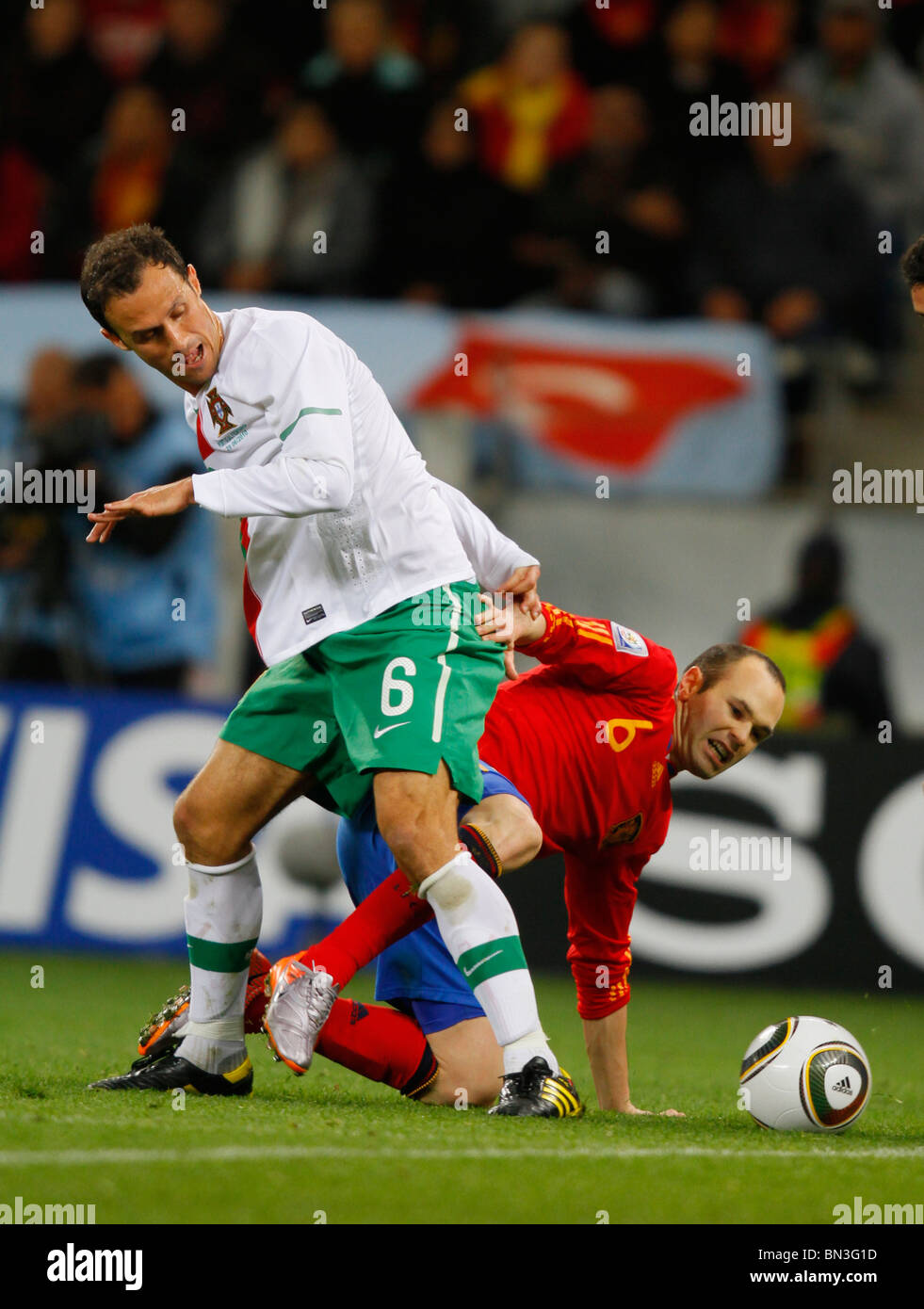 RICARDO CARVALHO & ANDRES INIE SPAIN V PORTUGAL GREEN POINT STADIUM ...