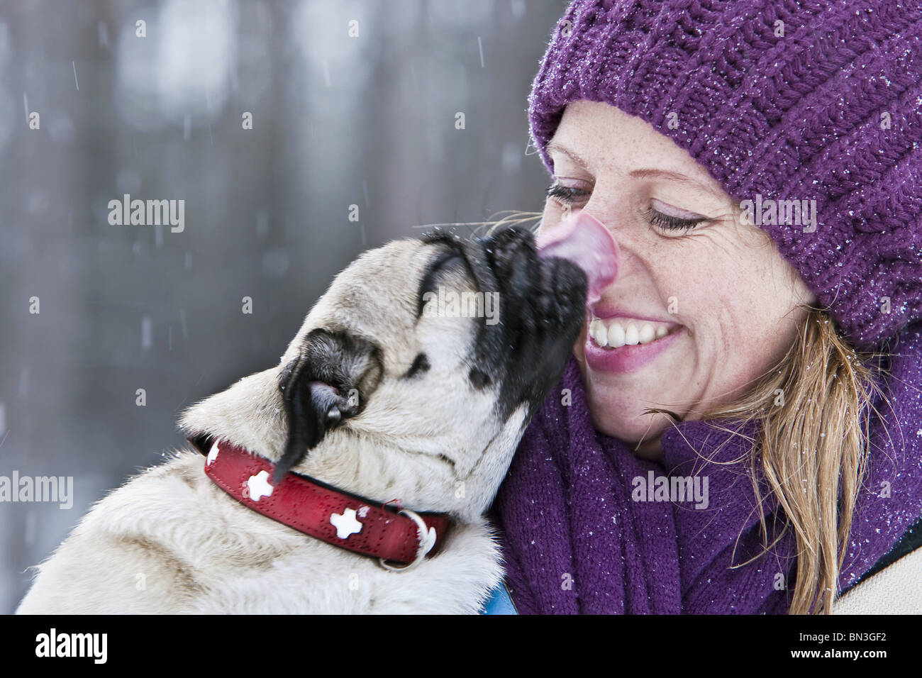 Human heads licking hi-res stock photography and images - Alamy