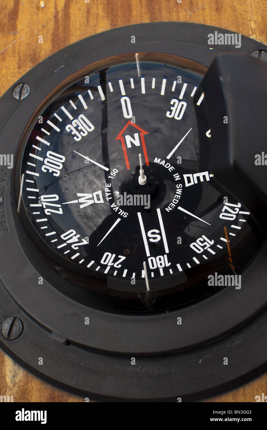 Compass, bird's eye view, close-up Stock Photo - Alamy