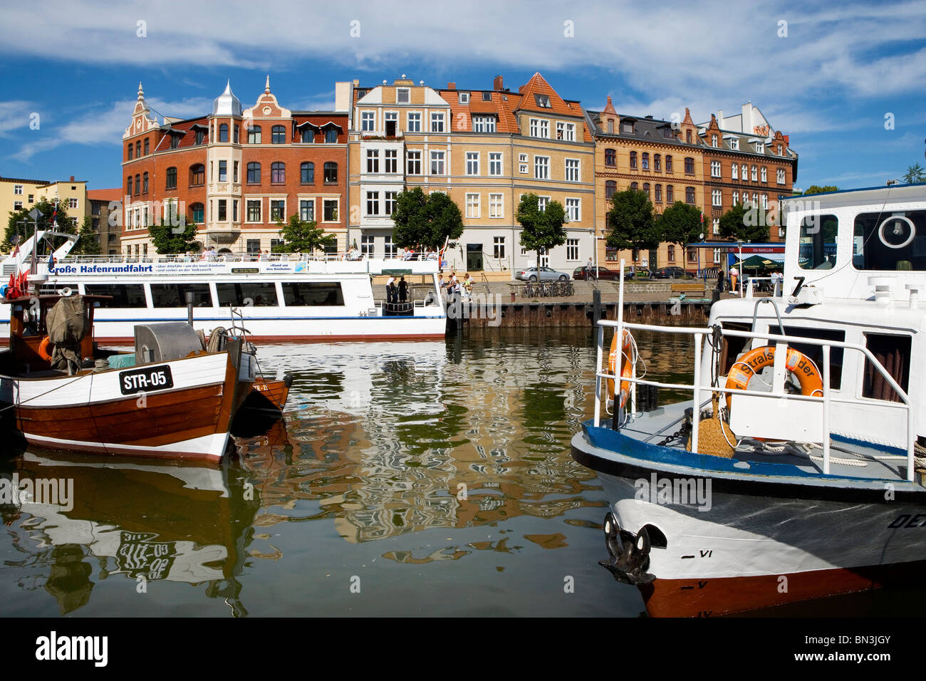 Ships and boats at the harbour of Stralsund, Germany Stock Photo - Alamy