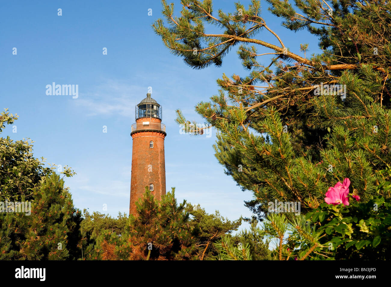 View of a lighthouse, Darsser Ort, Darss, Germany, low angle view Stock ...