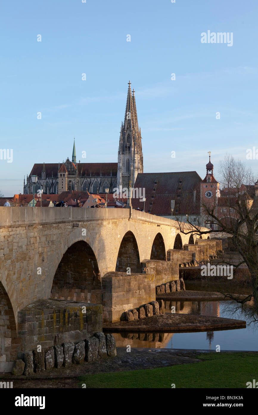 Stone Bridge, Regensburg, Germany Stock Photo - Alamy