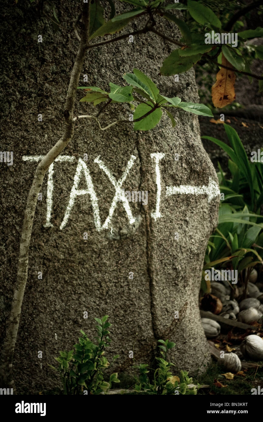 Inscription on a stone, Thailand Stock Photo - Alamy