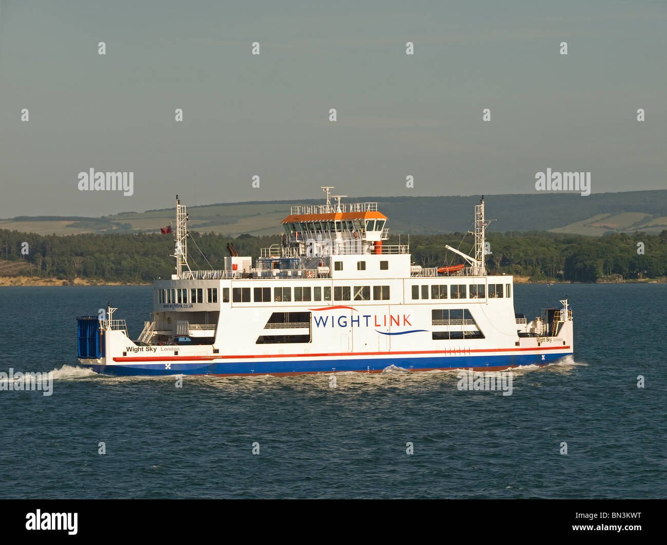 Wightlink car ferry Wight Sky heading for Yarmouth Isle of Wight ...