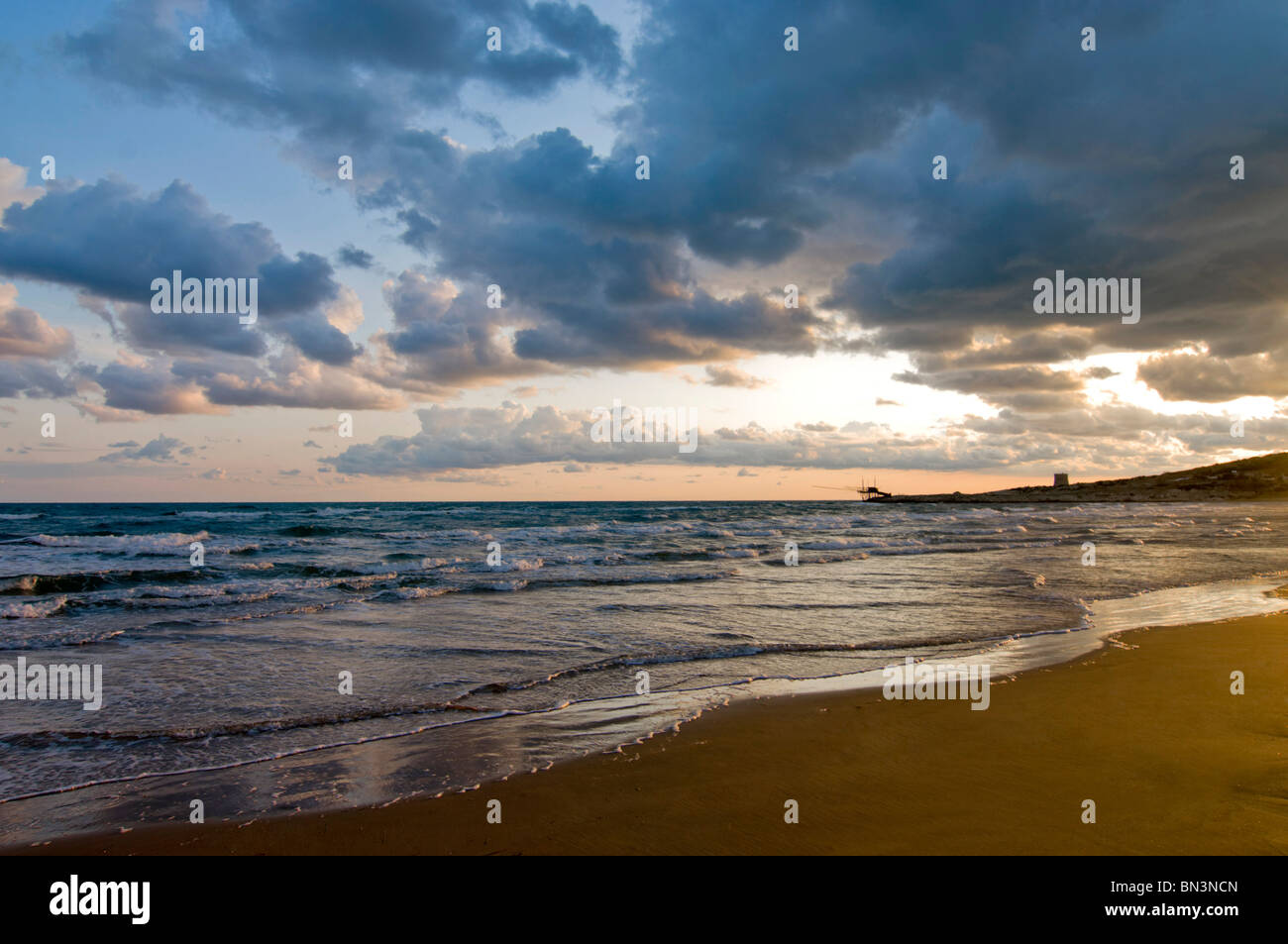 Beach at adriatic sea, Puglia, Italy, Europe Stock Photo - Alamy