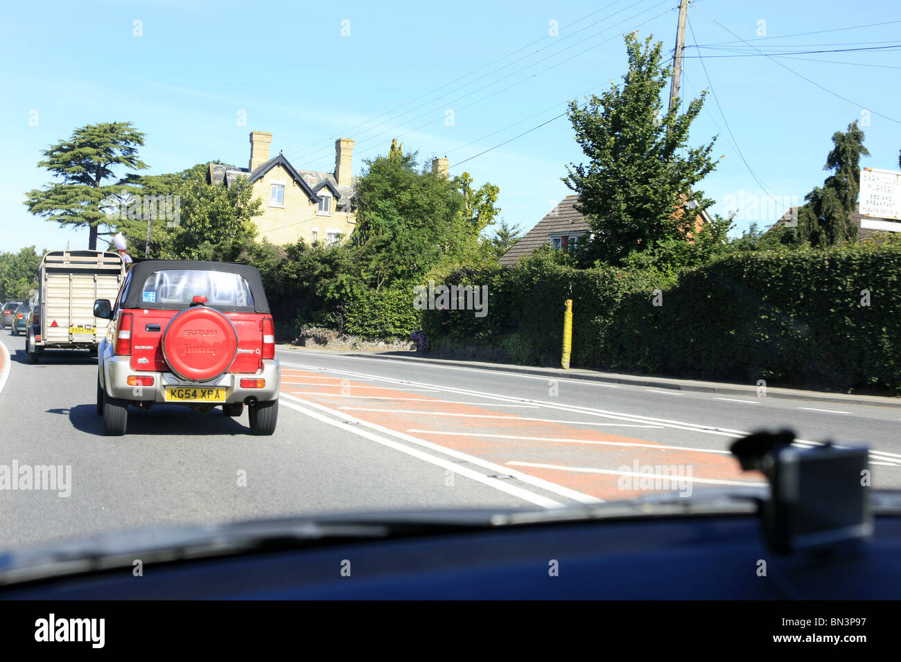Cars on the A358 near Henlade and Taunton just before the M5 motorway ...