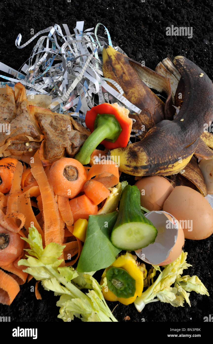 Vegetable and fruit waste on a garden compost heap Stock Photo - Alamy
