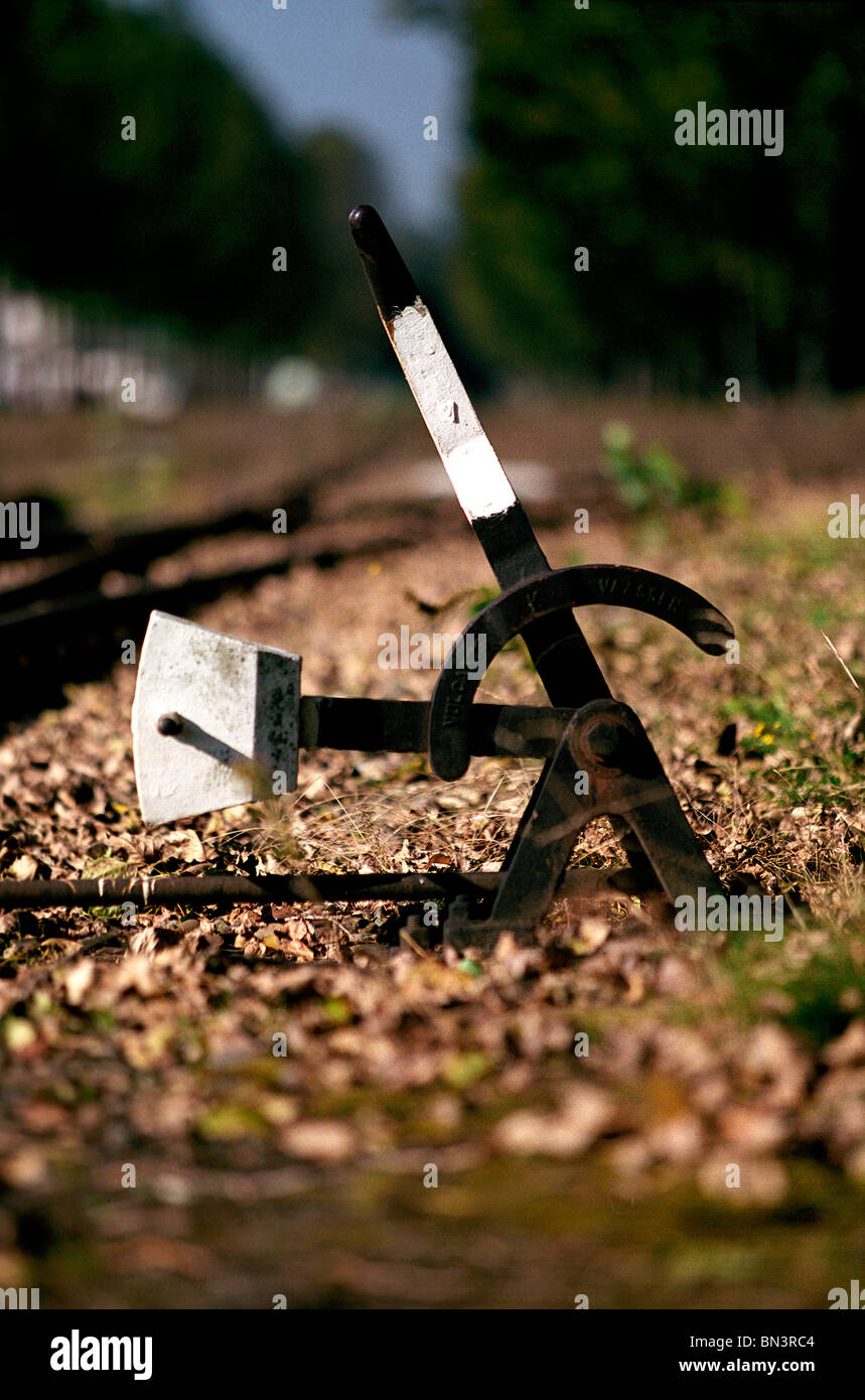 Lever at railroad trackside Stock Photo - Alamy