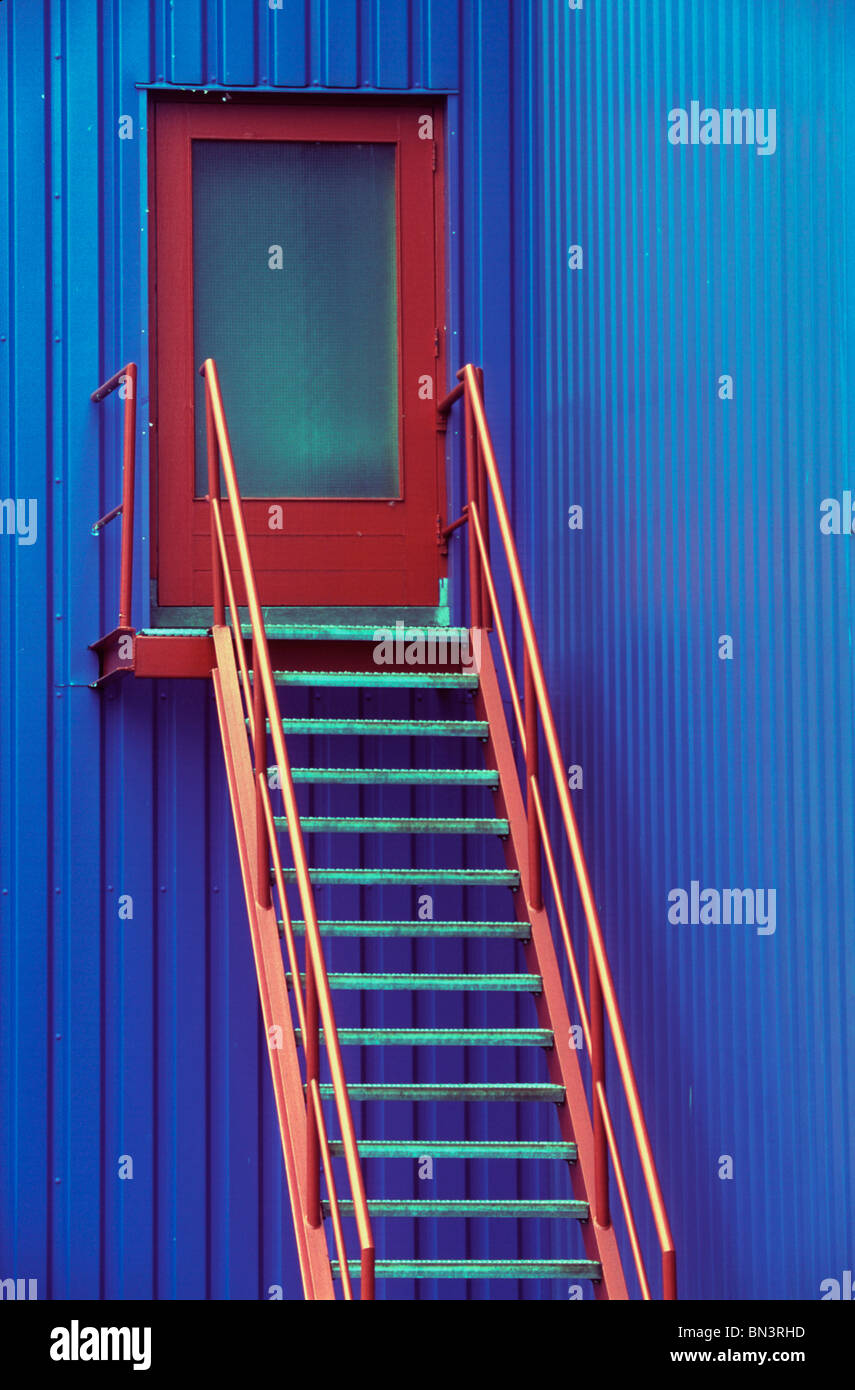 Ladder on building Stock Photo - Alamy