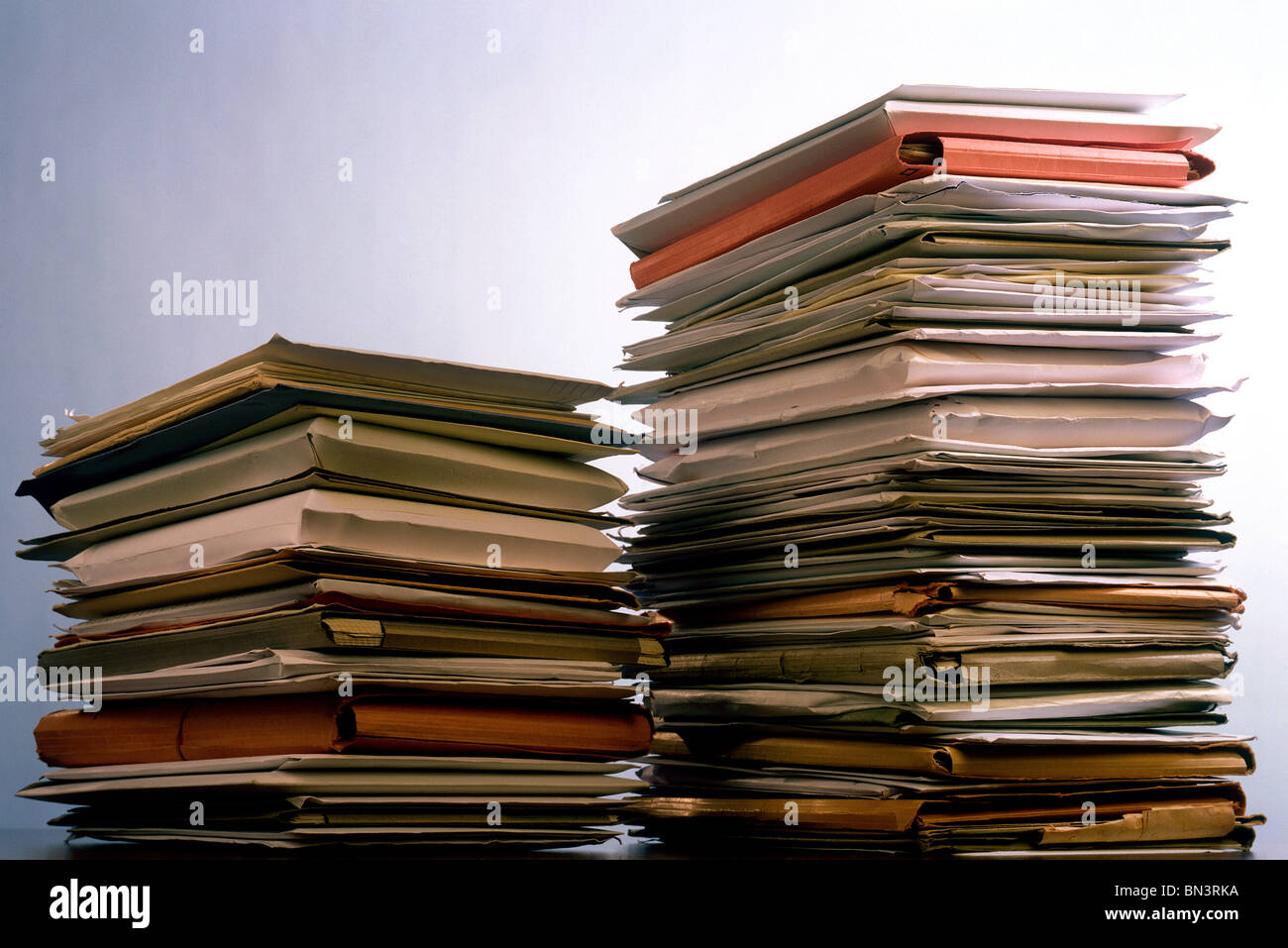 Close-up of stacks of folders Stock Photo - Alamy
