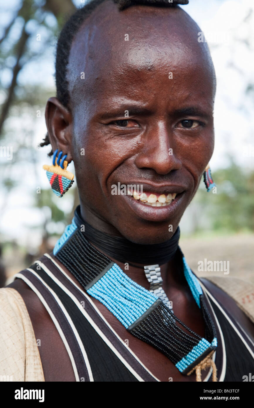 Portrait of Tsemai man, Ethiopia Stock Photo - Alamy