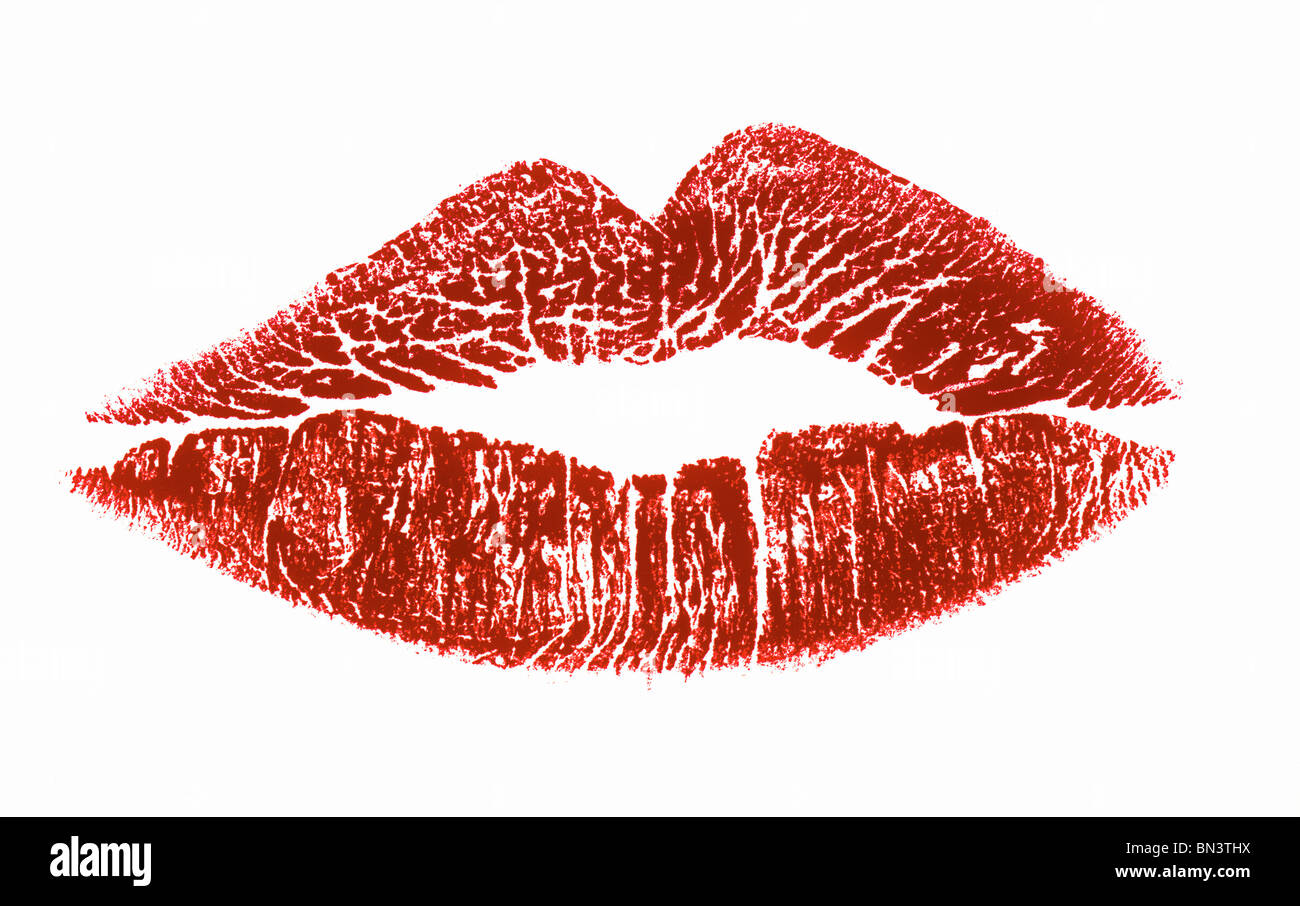 Close-up of lipstick kiss stain Stock Photo - Alamy