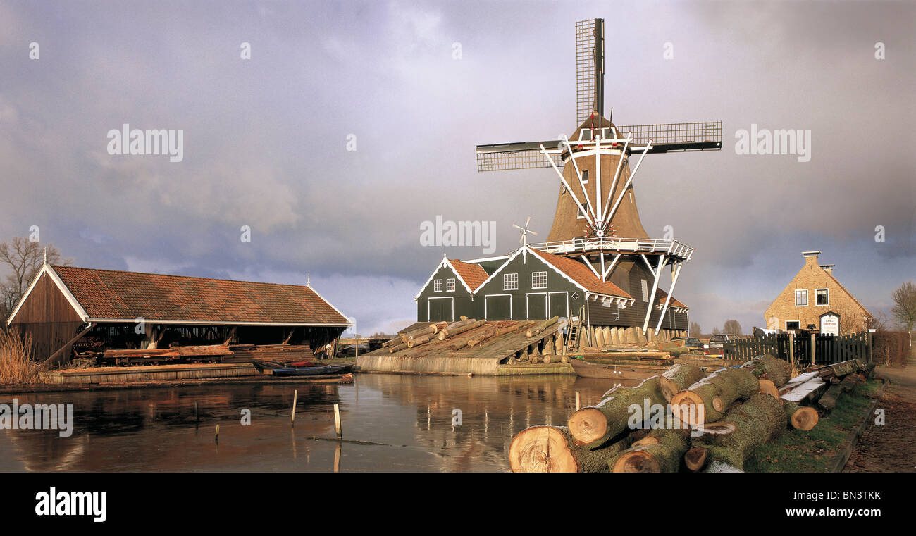 Traditional windmill and saw mill at coast hi-res stock photography and ...