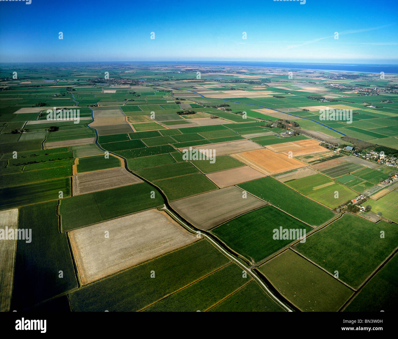 Aerial view of field Stock Photo - Alamy