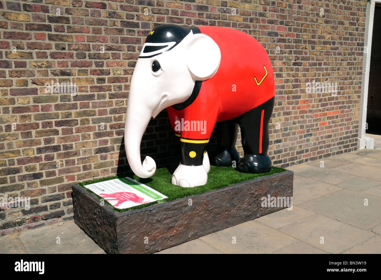 An elphant model, in the colours of a Chelsea Pensioner (part of the ...