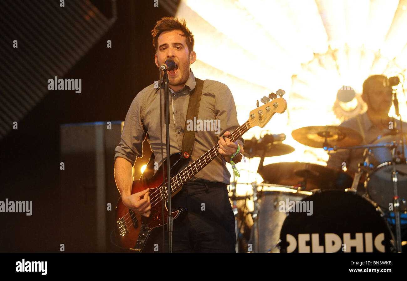 James Cook of Delphic on the John Peel Stage at Glastonbury Stock Photo ...