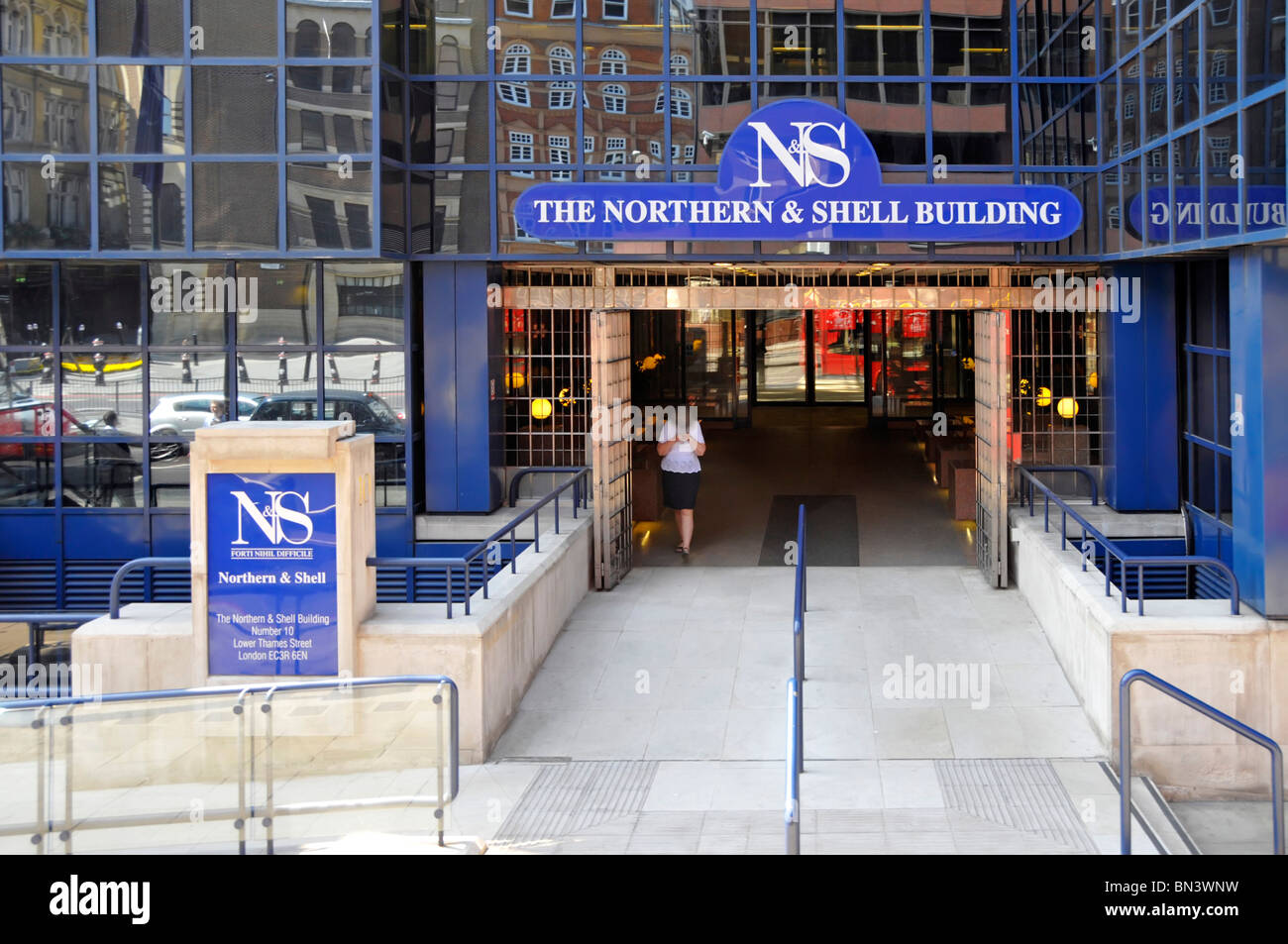 The entrance to the Northern and Shell British publishing group office ...